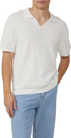 QS by s.Oliver Strickpolo mit offenem Kragen und Struktur