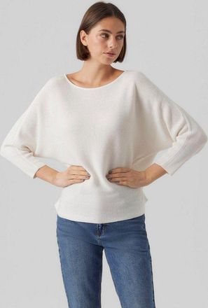 Vero Moda 3/4 Arm-Pullover VMNORA 3/4 BOATNECK BLOUSE NOOS mit Fledermausärmeln