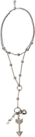 Red Valentino Femme, Accessoires, Gris, Taille: ONE Size &Eacute;l&eacute;gant collier en argent avec un pendentif en forme de fl&egrave;che
