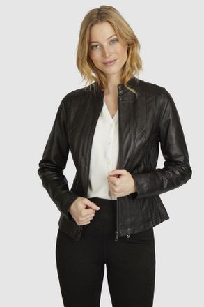 Bugatti Lederjacke BULady-106 (1-St) mit Ziern&auml;hten