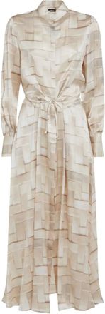 Kiton Midikleid aus Seide - Nude