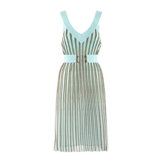 Nenette Buntes Elegantes Kleid mit G&uuml;rtel - - Dresses - Damen - Mehrfarbig - L