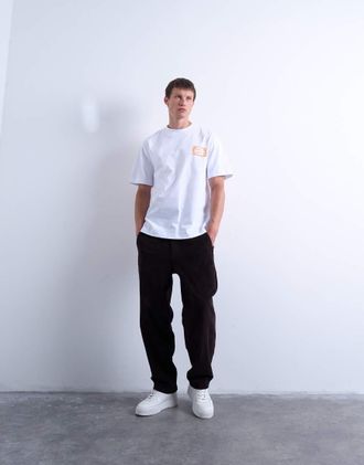 Topman Schmal zulaufende Cordhose in Braun