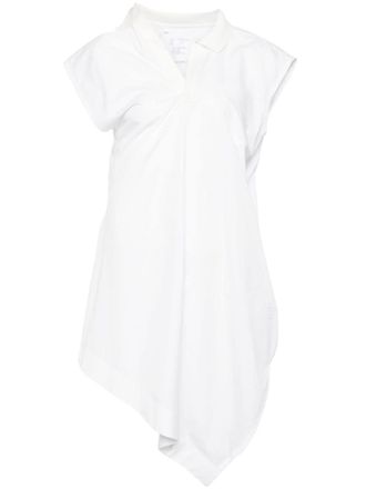 sacai polo &agrave; encolure asym&eacute;trique - Blanc