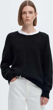 Selected Lulu Pullover in lockerer Passform aus Alpaka-Wollmix mit Raglan&auml;rmeln in Schwarz