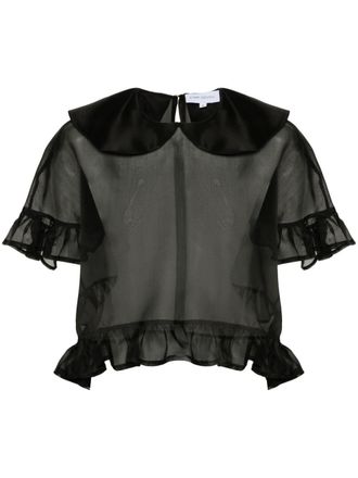 Ioana Ciolacu Semi-transparente Dahlia Bluse - Schwarz