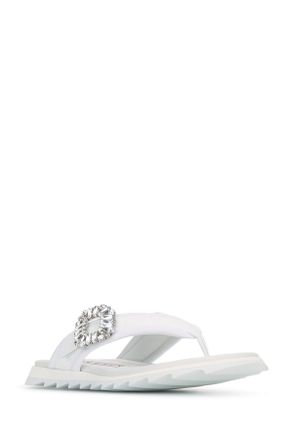 Roger Vivier Flip Heel Sandal - White