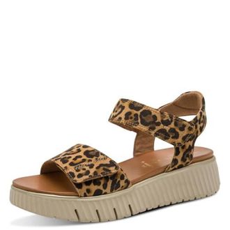Tamaris Comfort sandales plates femme cuir plateformes, Leopard, 39 EU