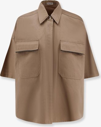 Brunello Cucinelli Linen and cotton blend shirt - BRUNELLO CUCINELLI - gender_Woman