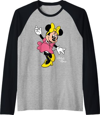 Disney Minnie Mouse Retro Character Sweet Pose Trip Matching Raglan