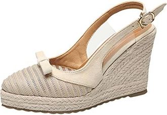 Generic Chaussures de pêcheur français à talon pour femme 2022 Semelle dété 2022 talons à bride arrière en similicuir respirant pour bal de fin dannée, fête, 