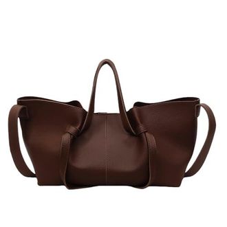 Generic Sac &agrave; main fourre-tout simple en cuir synth&eacute;tique de couleur unie, sac &agrave; bandouli&egrave;re polyvalent, grande capacit&eacute;, sac fourre-tout pour voyage, rendez-