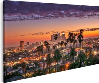 Islandburner Bild auf Leinwand Schöner Sonnenuntergang Palmen Los Angeles Kalifornien Schöner Sonnenuntergang Palmen Los Angeles Kalifornien Wandbild Poster Kunstd