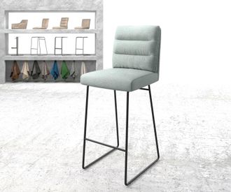 DELIFE Barstuhl Pela-Flex Stripes Mint Kufengestell Metall, Barst&uuml;hle