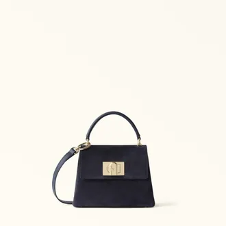 Furla 1927 Henkeltasche Mini Toni Mediterraneo Blau Wildleder Damen