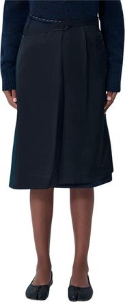 Maison Margiela Femme, Jupes, Bleu, Taille: 38 FR Contrast Panel Midi Skirt
