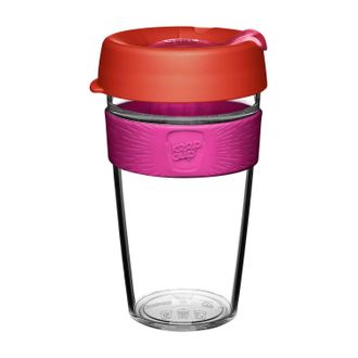 KeepCup Originale transparente wiederverwendbare Kunststoff-Kaffeetasse, spritzwassergesch&uuml;tzter Deckel, BPA-frei, Barista-Qualit&auml;t, gro&szlig;, 454 ml, Tagesanbruc