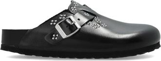 Birkenstock Boston Rivet Border Small Narrow Fit - Femme - Chaussures - Noir - Taille: 37 EU