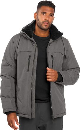 Alessandro Salvarini Herren Winter Jacke warm Winterjacke Teddyfell Kapuze AS-332 [AS-332-Dunkelgrau-Gr.3XL]