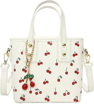 Generic GSenhui Mini Tote Bag Petit Sac &agrave; Main Femme Fille Sac &agrave; Bandouli&egrave;re Cerise Imprim&eacute; Cerise Crossbody Bag Coquette Esth&eacute;tique Fille Propre et Sangle Am
