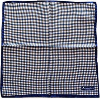 Aquascutum Femme, Accessoires, Bleu, Taille: ONE Size Vicuna Check Pocket Handkerchief