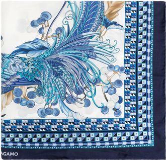 Ferragamo Femme, Accessoires, Bleu, Taille: ONE Size Silky Scarves