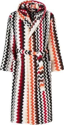 Missoni Femme, V&ecirc;tements de nuit et de d&eacute;tente, Multicolore, Taille: 38 FR Peignoir en coton &eacute;ponge de qualit&eacute; sup&eacute;rieure zig zag