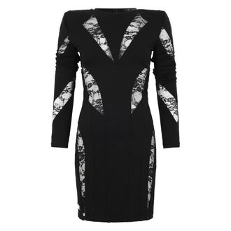 Philipp Plein Multicutting Langarm Mini Kleid Spitze - - Dresses - Damen - Schwarzk - S