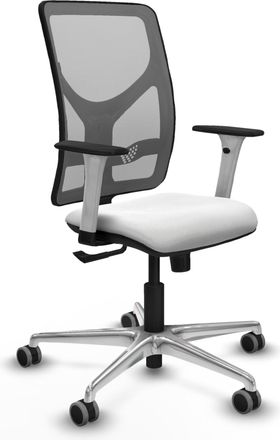 Piqueras y Crespo Stuhl aus PC mit Armlehnen in Wei&szlig; und Schwarz, h&ouml;henverstellbare Lendenwirbelst&uuml;tze, ausgestattet mit 3 Positionen und Schneideschaum, Grau/Wei&szlig;
