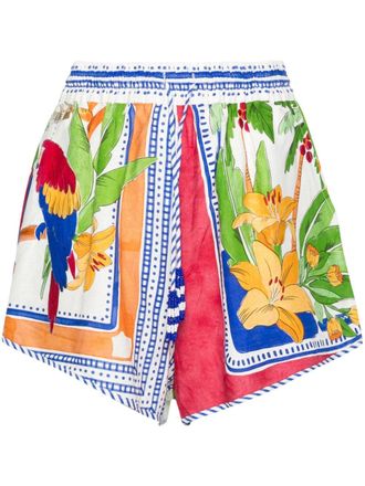 Farm Rio Shorts mit Blumen-Print - Wei&szlig;