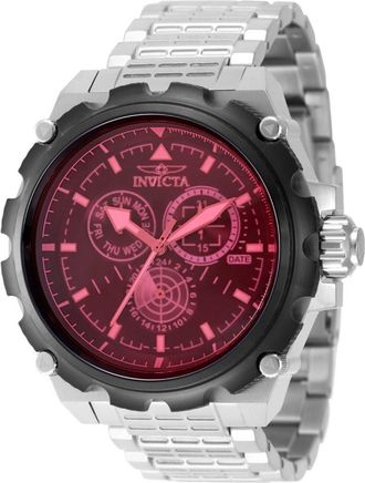 Invicta Coalition Forces 49200 Herrenuhr - Quarzwerk - Edelstahl mit pinkem Zifferblatt - 50 mm
