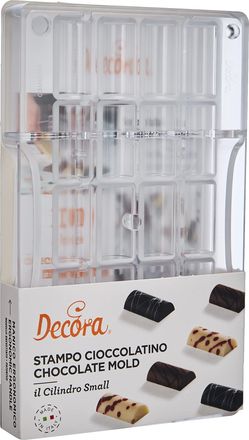 Decora 0050115 SCHOKOLADENFORM KLEINE Zylinder 33 X 16 X 20 h MM 200X120X22MM, Polycarbonate, Klar