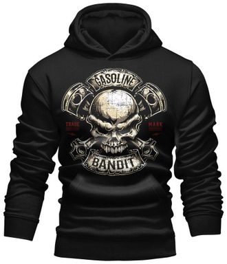 Gasoline Bandit Kapuzensweatshirt Hoodie f&uuml;r Motorradfahrer - Piston Skull