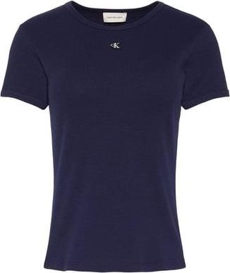 Calvin Klein T-shirt gaufr&eacute; en coton m&eacute;lang&eacute;