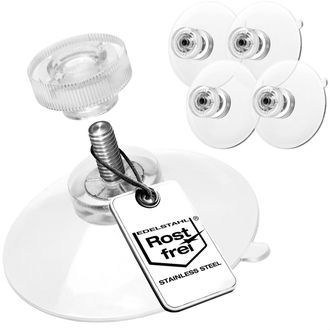 Com-Four 4X Saugnäpfe mit M4-Gewinde - Ø 40 mm - Extra starker Halt auf glatten Oberflächen - Premium Saugnapf mit transparenter Rändelmutter - Einfache Montag