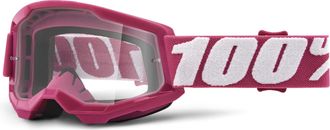 100% Strata 2 Klarsicht Goggles Jugend pink