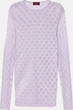 Gucci Top GG aus Seide mit Kristallen