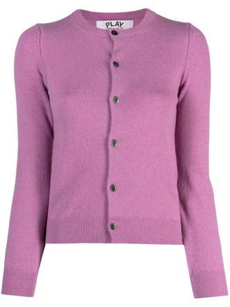 Comme Des Garçons cardigan en laine à patch coeur - Violet