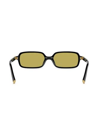 Miu Miu Eyewear SMU11Z16K07O Yellow-Lens Rectangle Sunglasses - Black