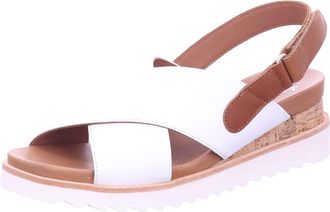 Ara Damen Valencia Sandale, Weiss,Cognac, 36 EU