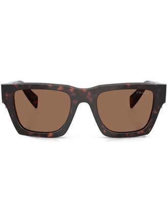 Prada lunettes de soleil carrées à effet écailles de tortue - Marron
