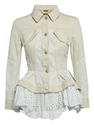 Alexander McQueen veste zipp&eacute;e en tweed - Tons neutres