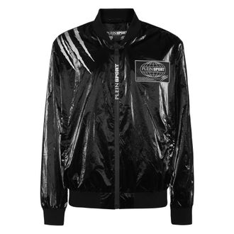 Plein Sport Homme, Vestes, Noir, Taille: 2XL Nylon Crease Bomber Jacket