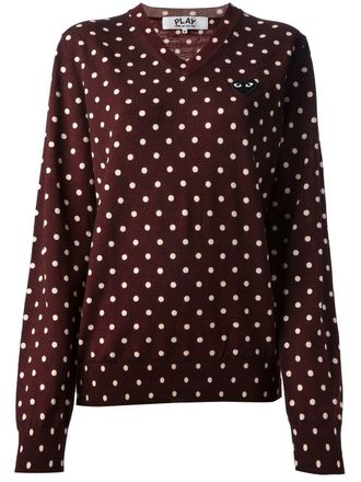Comme Des Garçons polka dot sweater - Rot