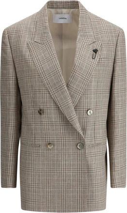 Lardini blazer crois&eacute; &agrave; carreaux - Tons neutres