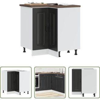 vidaXL vidaXL Stauraum - K&uuml;chen-Eckunterschrank Kalmar Schwarz Holzwerkstoff