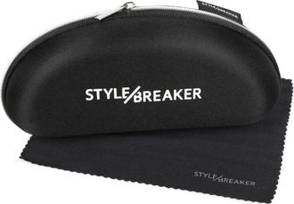 styleBREAKER Etui Brillenetui mit Rei&szlig;verschluss und Putztuch