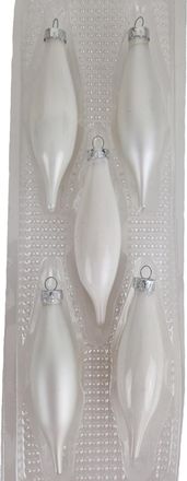 Riffelmacher & Weinberger Riffelmacher Christbaumschmuck Eiszapfen | 5er Set Wei&szlig; Matt & Glanz | Glas 10 cm | 29367