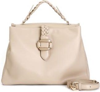 Caf&egrave;noir Sac &Agrave; Main Souple Avec Poign&eacute;e Tress&eacute;e, Boucle Et Bandouli&egrave;re Amovible., Pour Femme, Couleur Beige, Taille Taille Unique