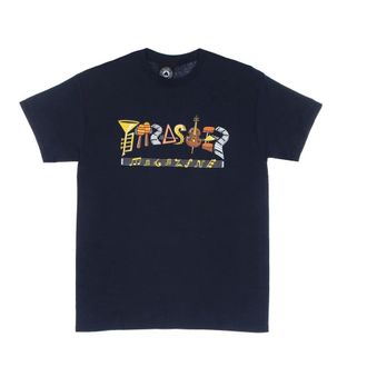 Thrasher Navy Logo Tee Kurzarm Baumwolle - - Tops - Herren - Blau - XL